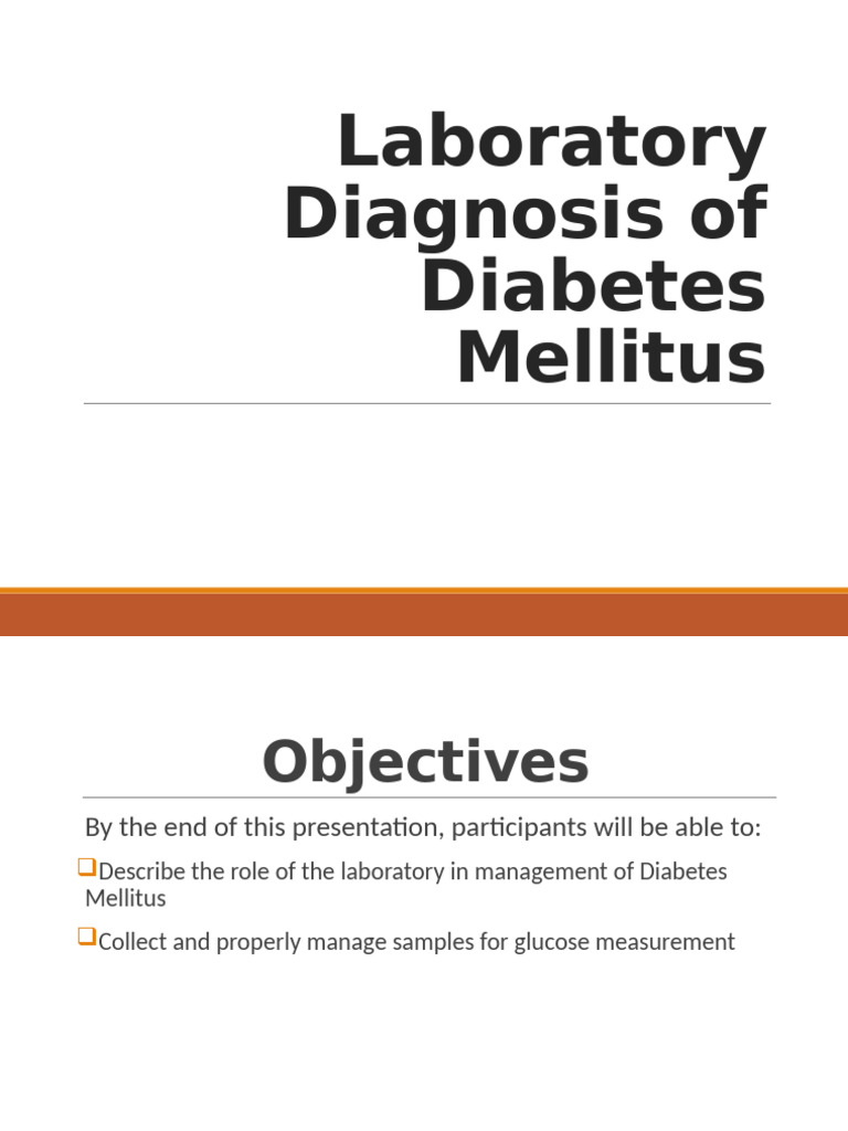 Laboratory Diagnosis of Diabetes Mellitus | PDF | Diabetes | Prediabetes