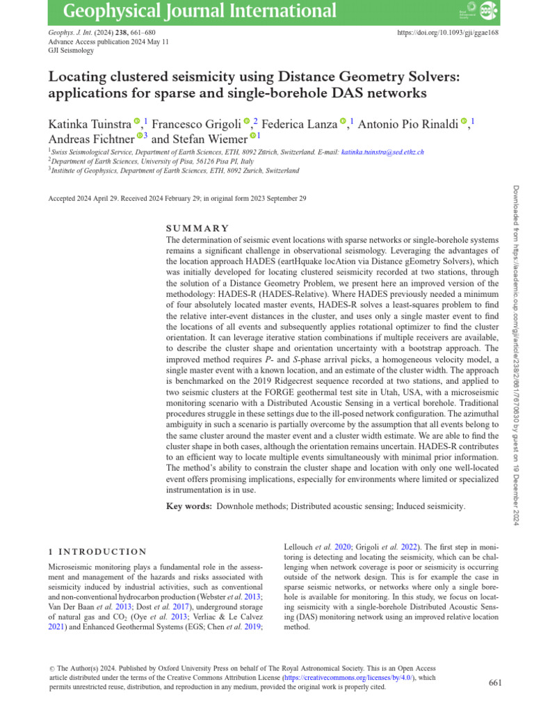DAS Single Borehole | PDF | Seismology | Principal Component Analysis