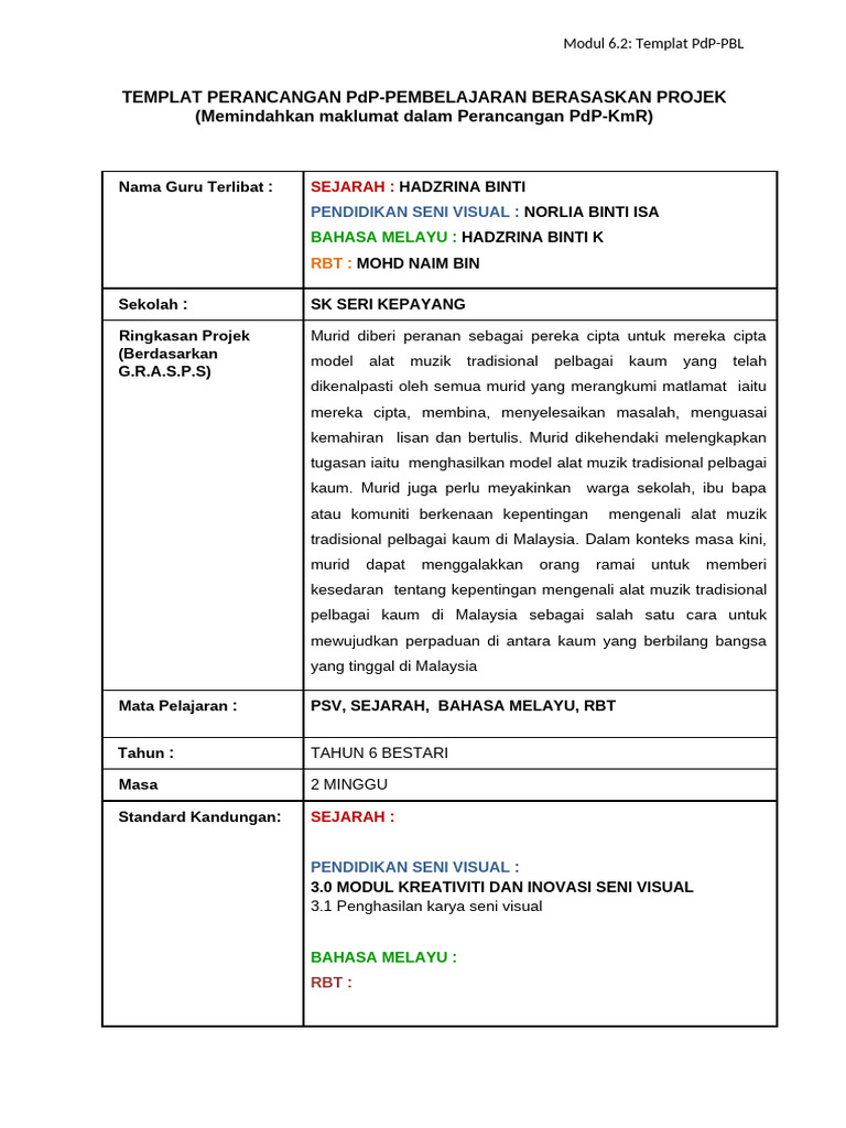 Submodul 6.2 - PDP - PBL (SKSK) | PDF