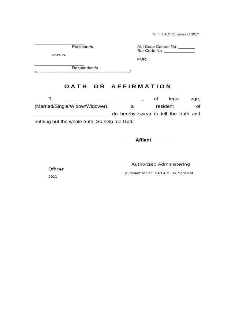 Form 9 Oath | PDF