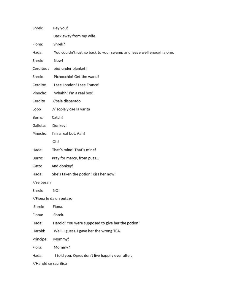 Shrek Scene: Potion Mix-Up Chaos | PDF