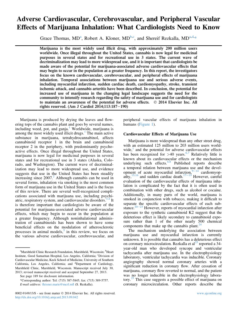 Adverse Cardiovascular, Cerebrovascular, and Peripheral Vascular ...
