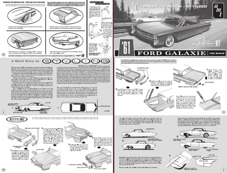 AMT 1961 Ford Galaxie Instructions Amt652 | PDF
