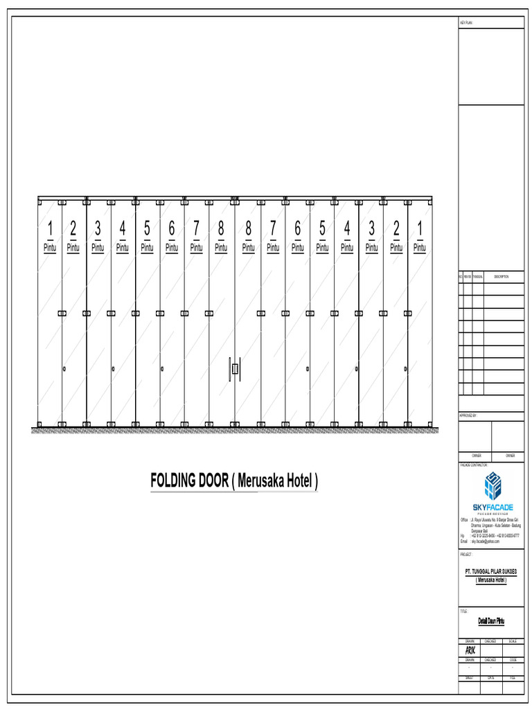 Folding Door Specifications for Merusaka Hotel | PDF