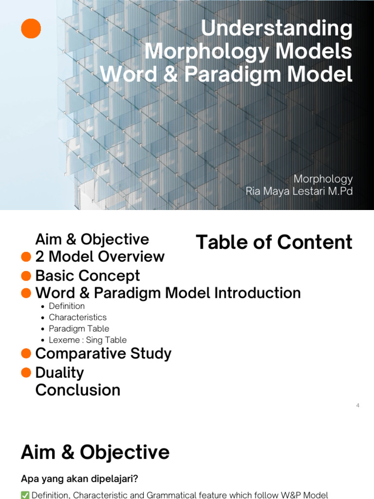 Word & Paradigm Model in Morphology | PDF | Morphology (Linguistics) | Word