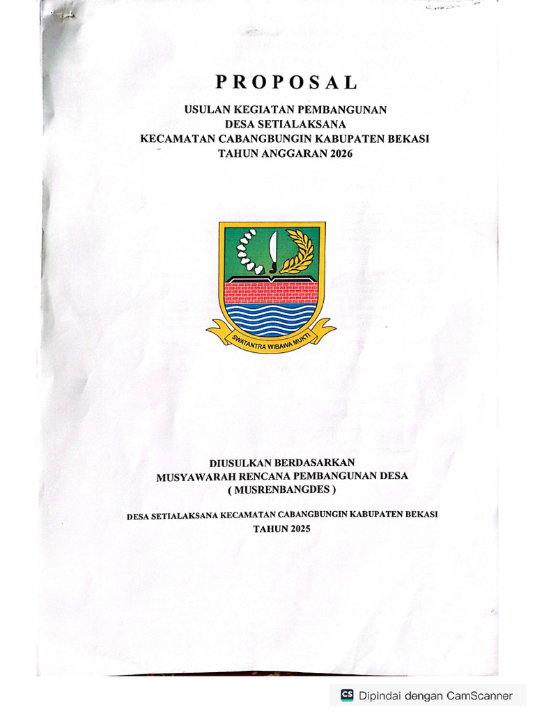Proposal Usulan Kegiatan Pembangunan ( Musrenbang) Desa Setialaksana ...