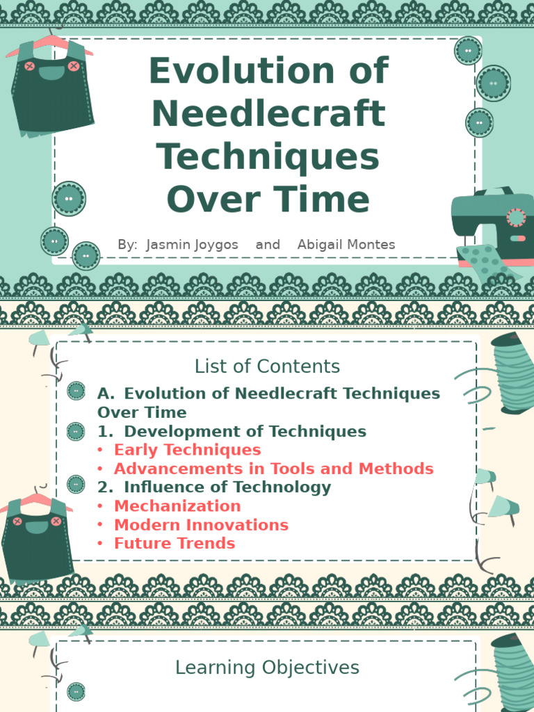 Evolution of Needlecraft Techniques | PDF | Sewing Machine | Sewing