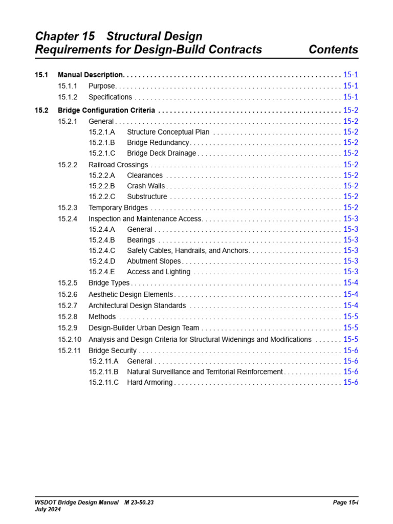 WSDOT Bridge Design Manual - Structural Design Requirement | PDF ...