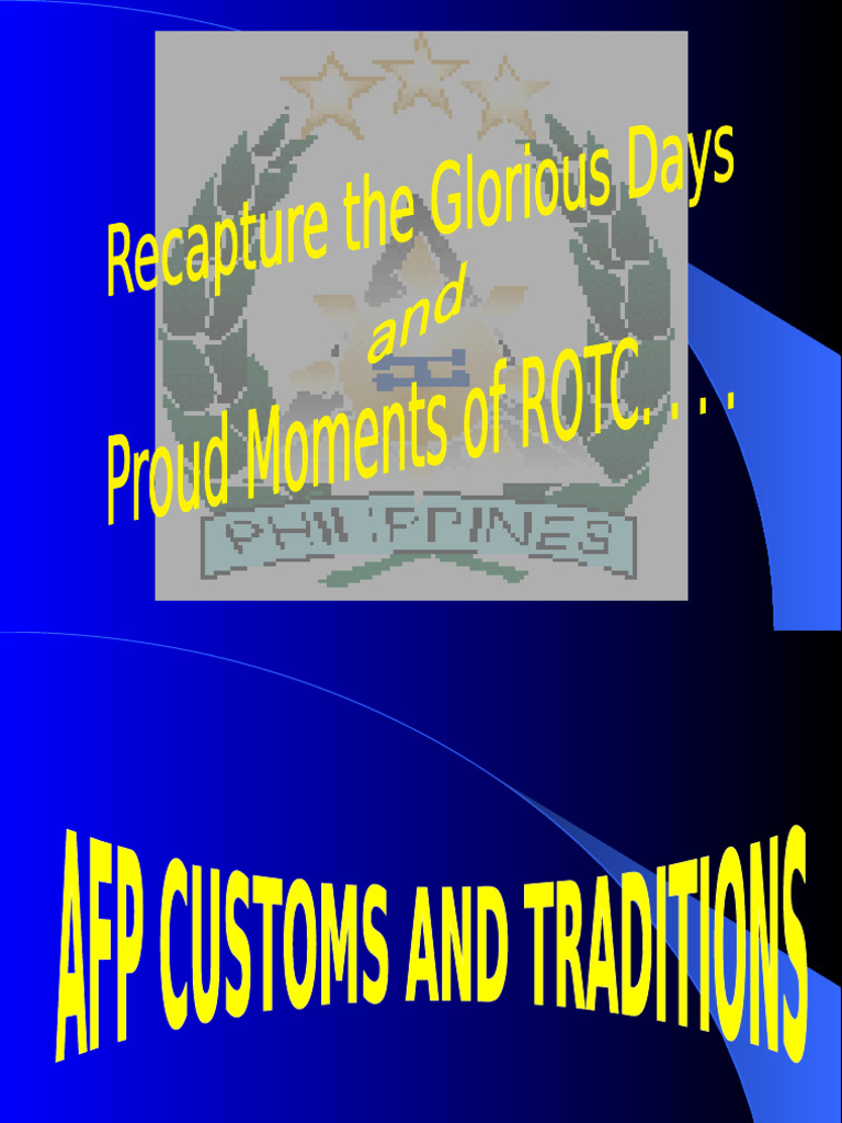 Afp Customs and Traditions | PDF | Non Commissioned Officer | Military ...