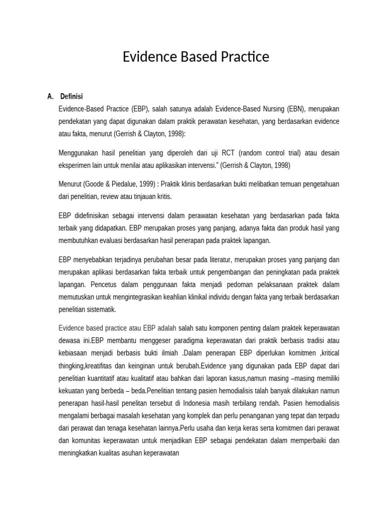 Konsep Evidence Based Practice | PDF