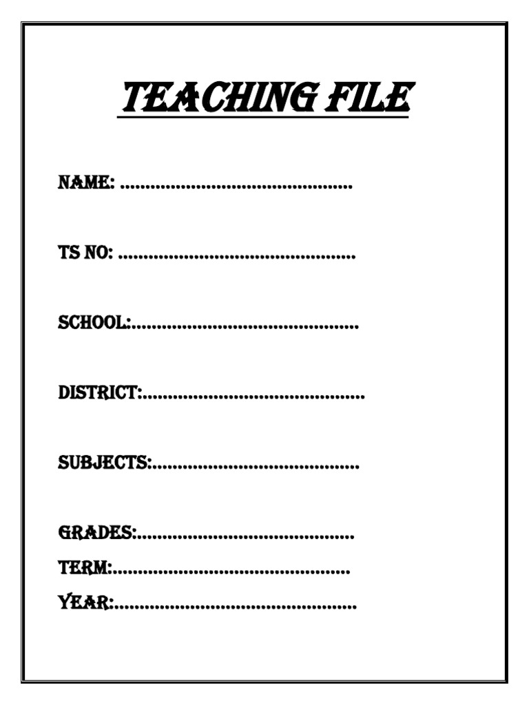 Comprehensive Teaching File Template | PDF | Teachers | Learning