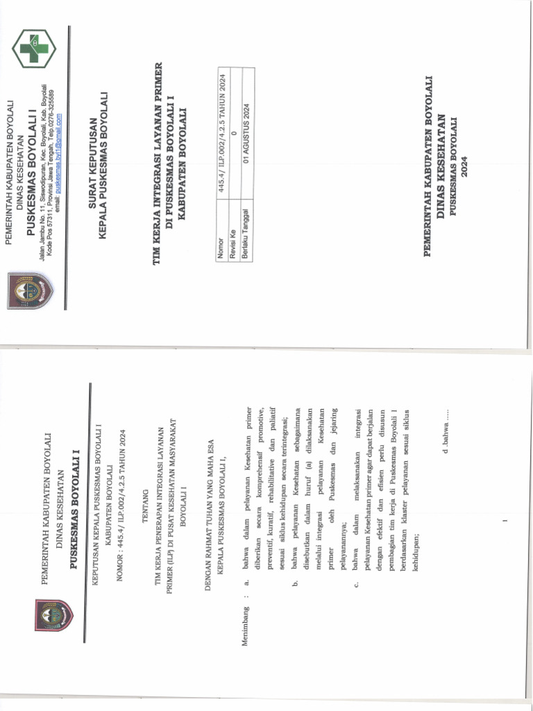 Tim Kerja Ilp SK | PDF