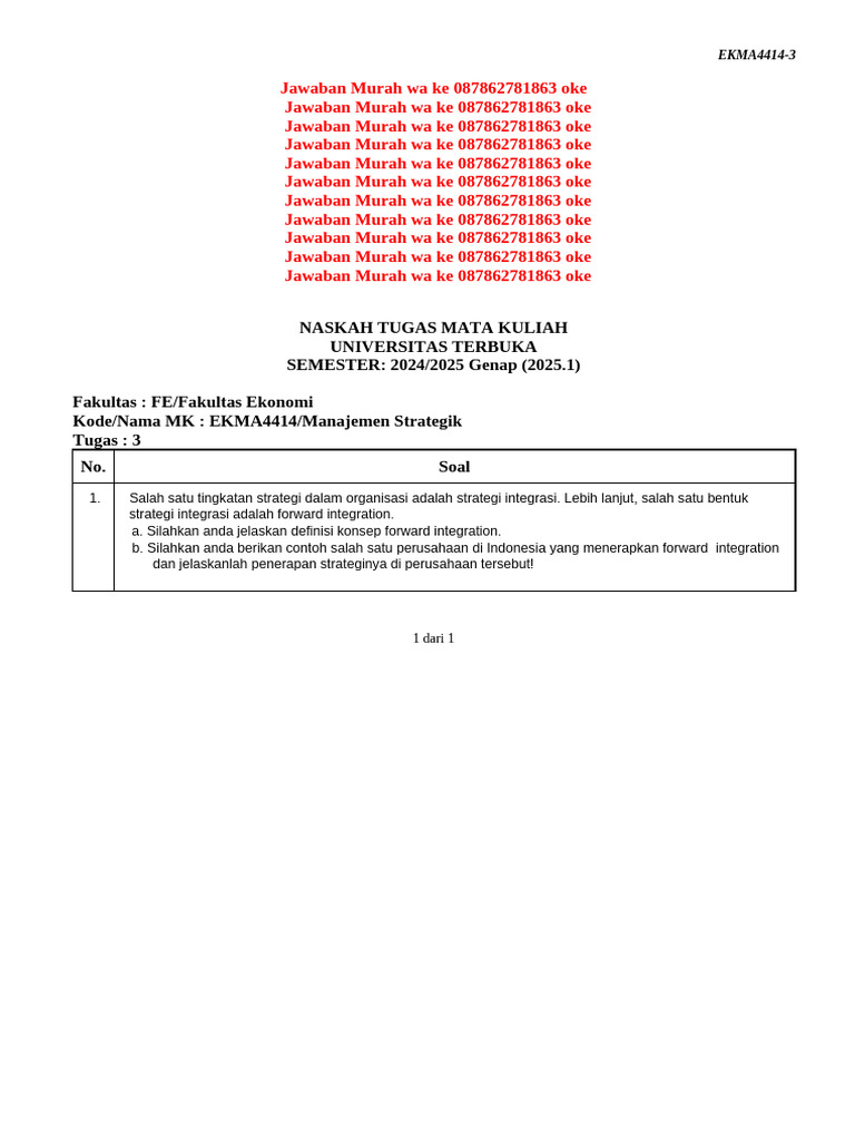 Soal Ekma4414 Tmk3 3 | PDF