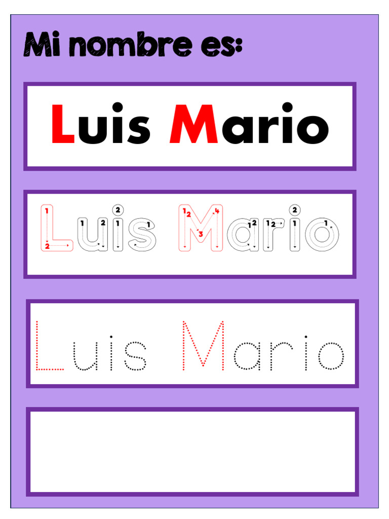 Plantilla Del Nombre - Luis Mario | PDF