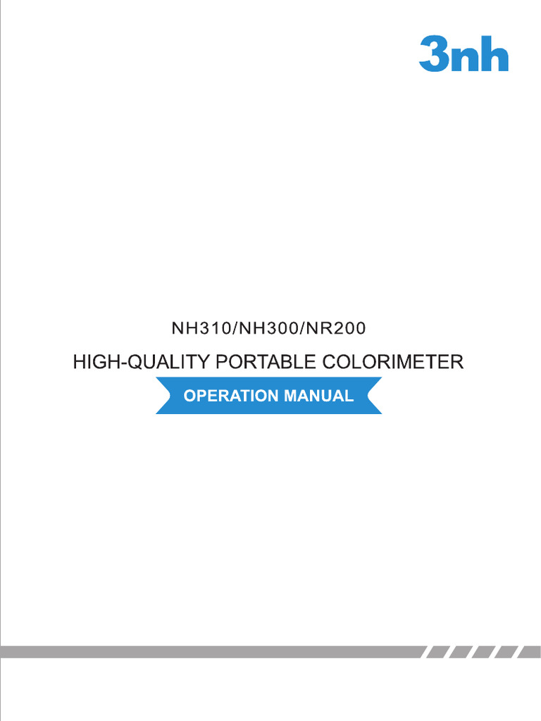 NH310 Colorimeter User Manual | PDF | Calibration | Menu (Computing)