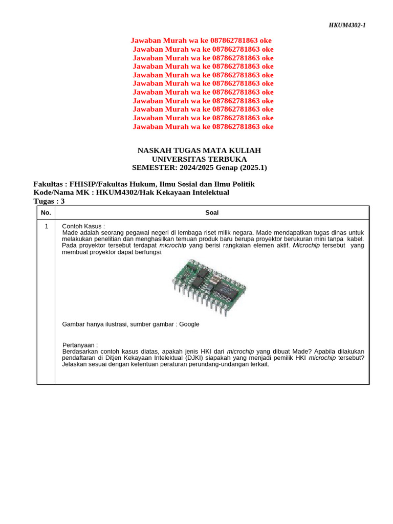 Soal Hkum4302 Tmk3 1 | PDF