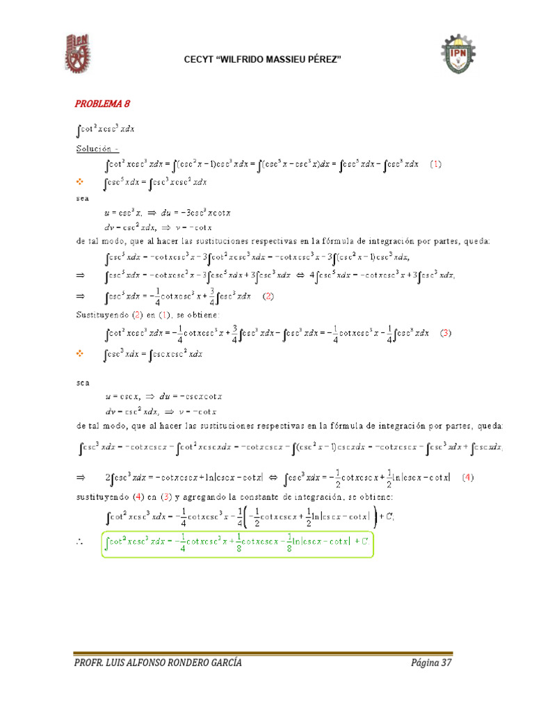 Calculo Integral Solución de Problemas - Voca 11 | PDF | Matemática ...