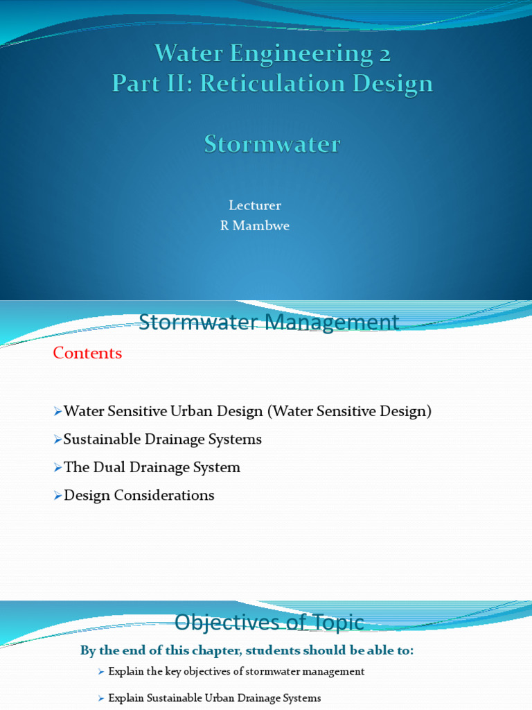 WER360S Stormwater Reticulation | PDF | Stormwater | Surface Runoff