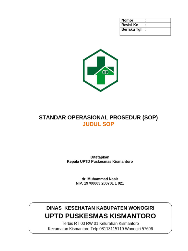 SAMPUL SOP FIX | PDF