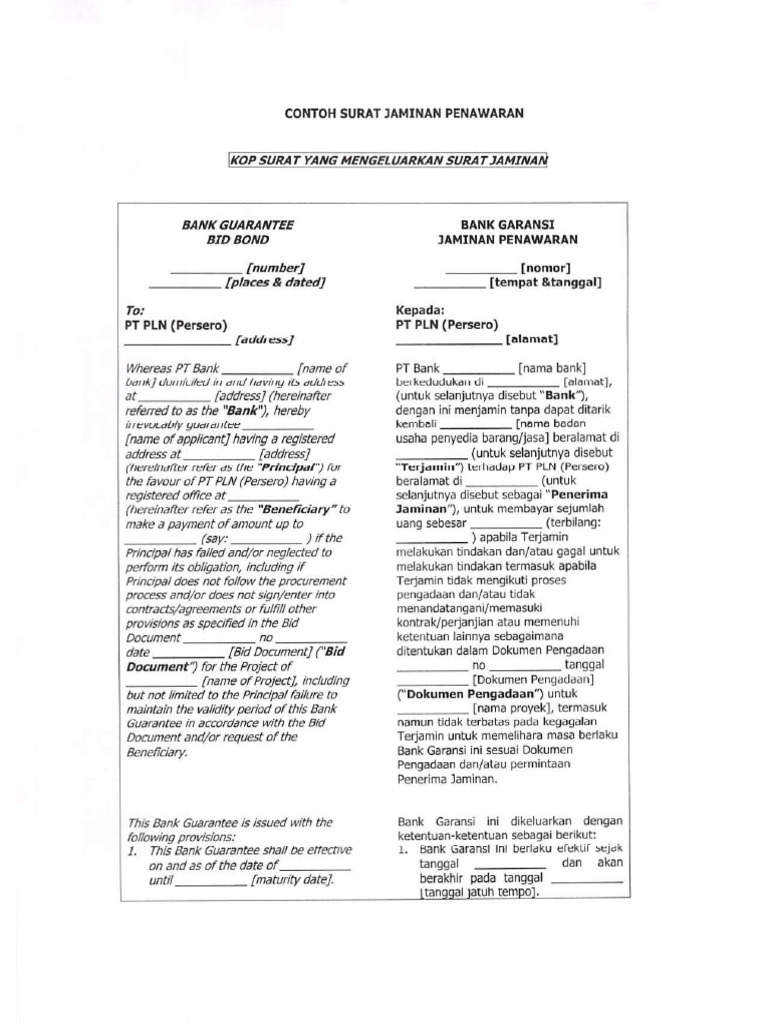 Format Jaminan Penawaran | PDF