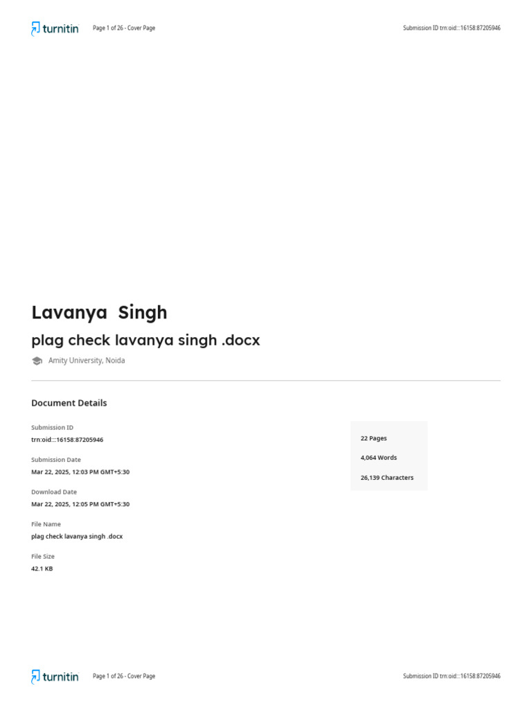 Plag Check Lavanya Singh | PDF | Citation | Publishing