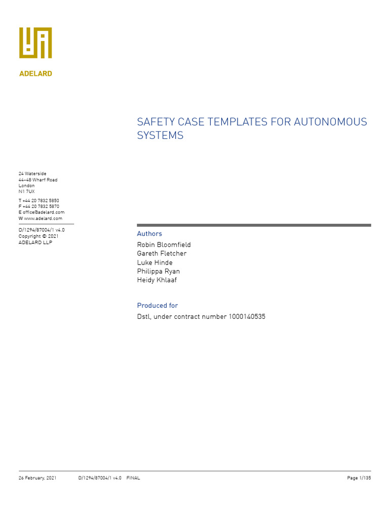 Safety Case | PDF | Argument | Reliability Engineering