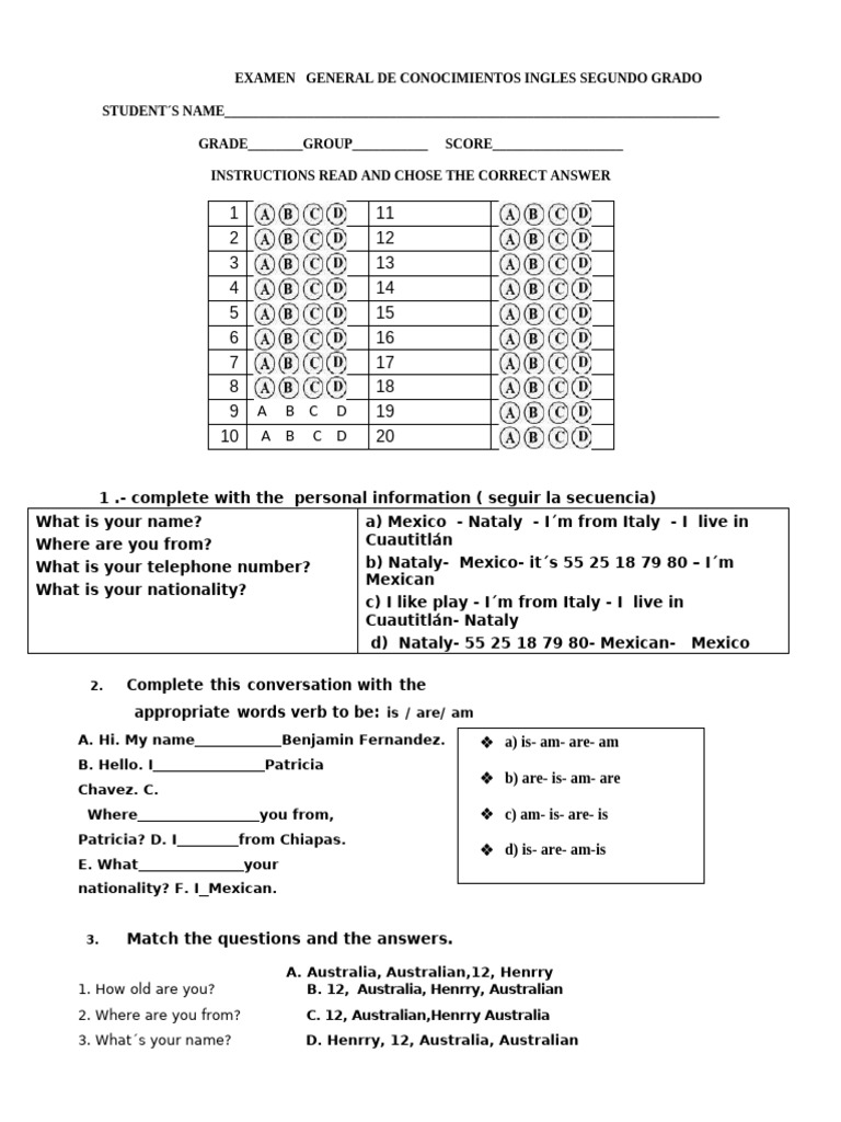 Diagnostico Ingles Segundo 2023 Editado | PDF | Adjective | Linguistic Typology