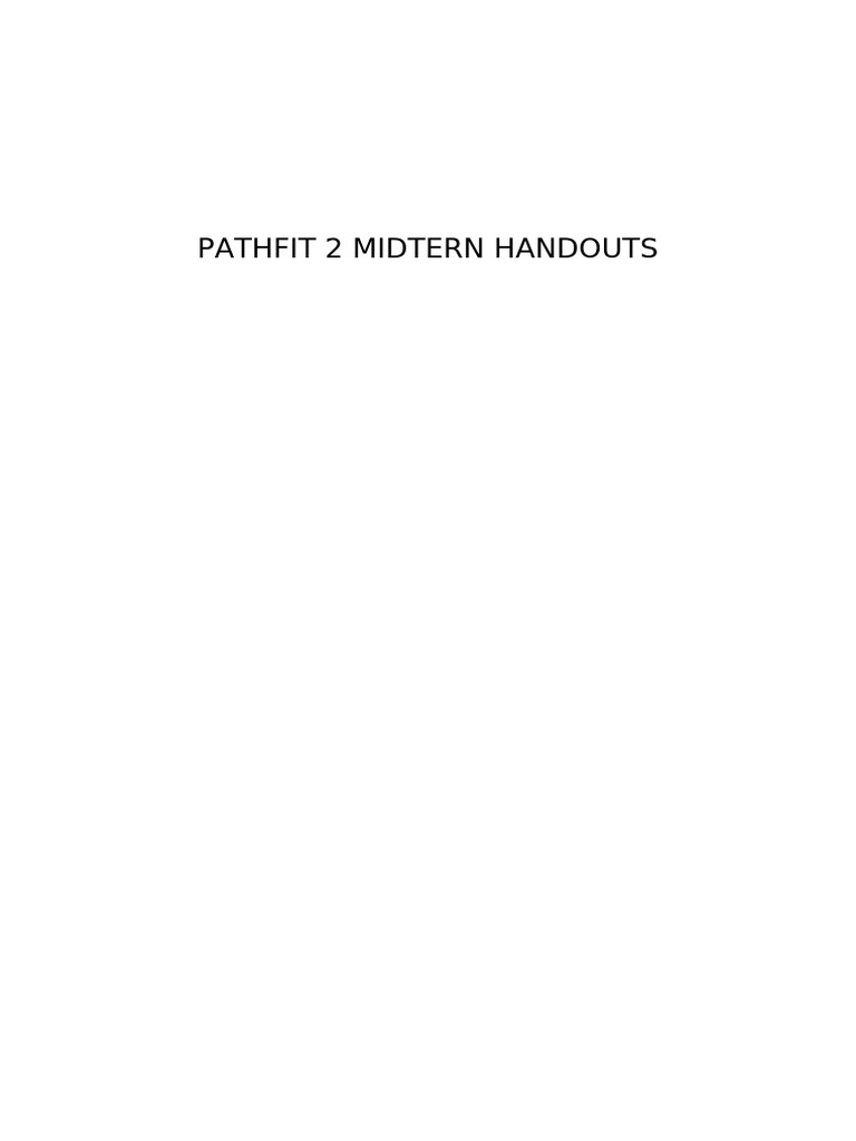 Pathfit 2 Midterm Handouts | PDF | Knee | Elbow