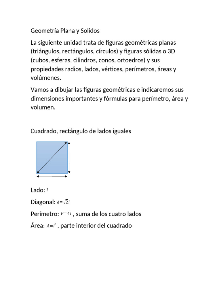 Figuras Planas y Sólidas en Geometría | PDF | Zona | Rectángulo