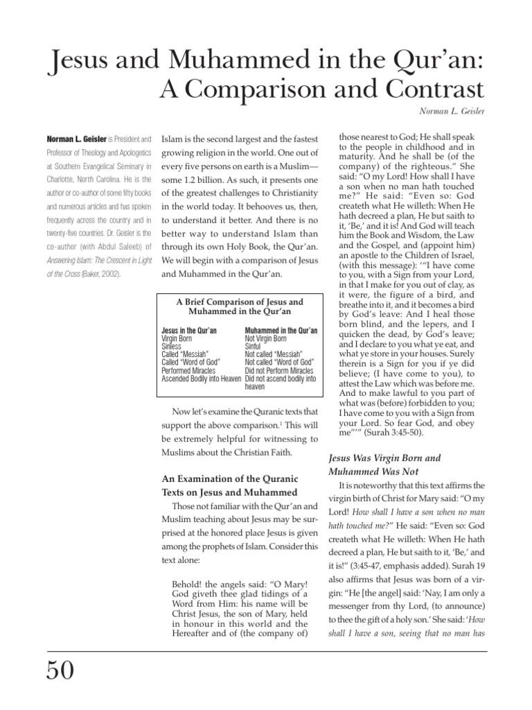 Jesus vs. Muhammad in the Qur'an | PDF | Jesus | Prophets And ...