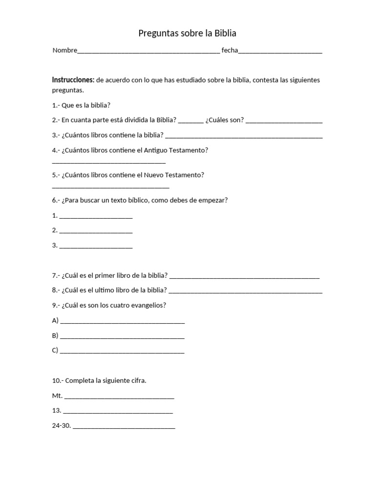 Preguntas Sobre La Biblia | PDF
