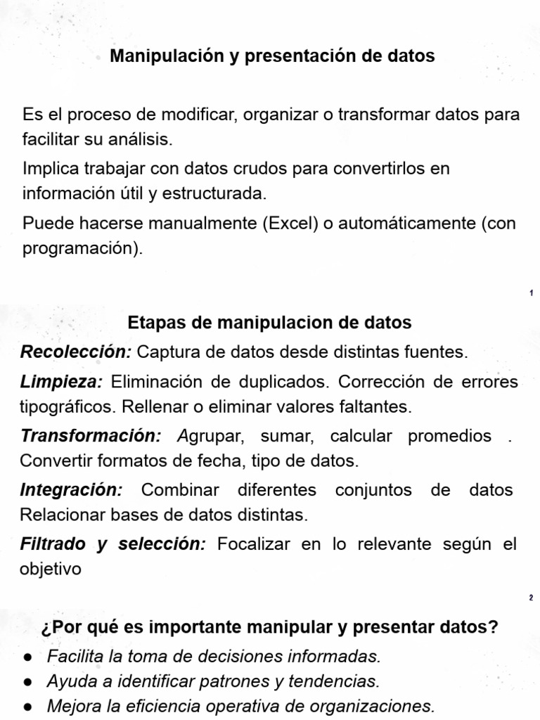 Manipulacion Datos | PDF