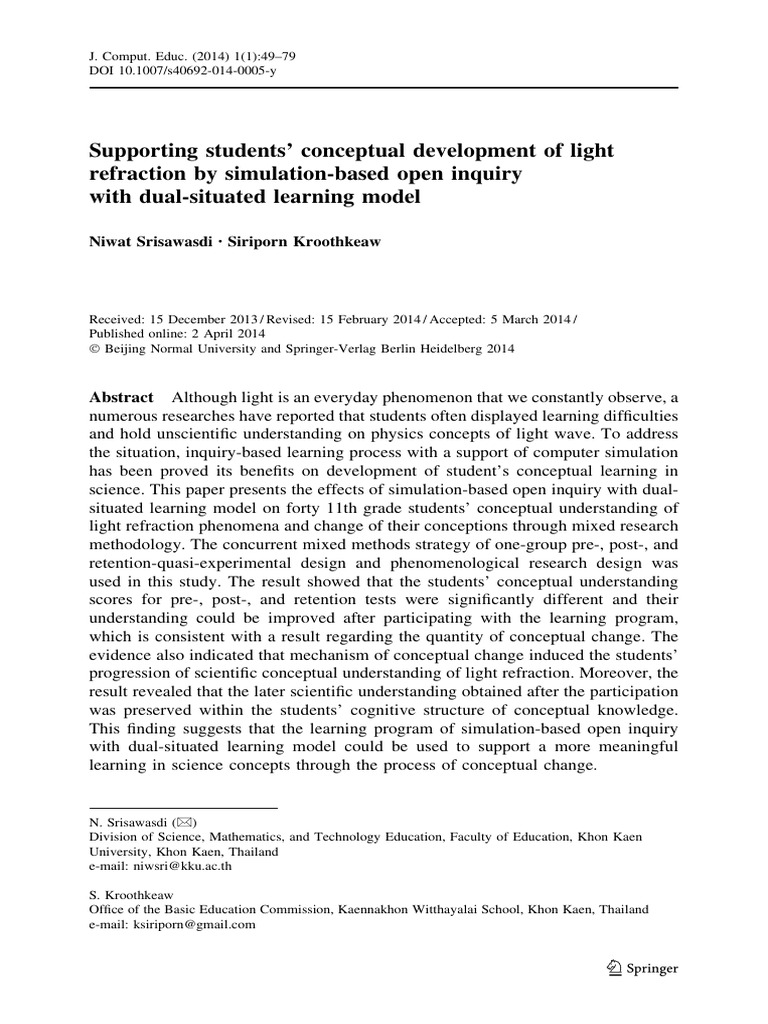 Supporting students’ conceptual development of light refraction by ...