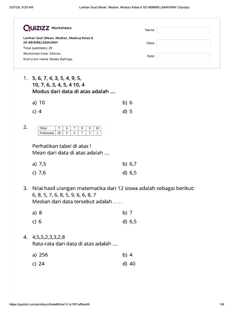Mean Median Modus | PDF