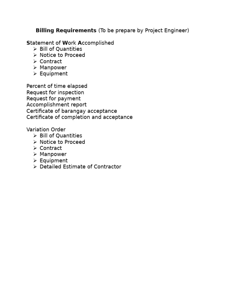 Billing Requirements | PDF