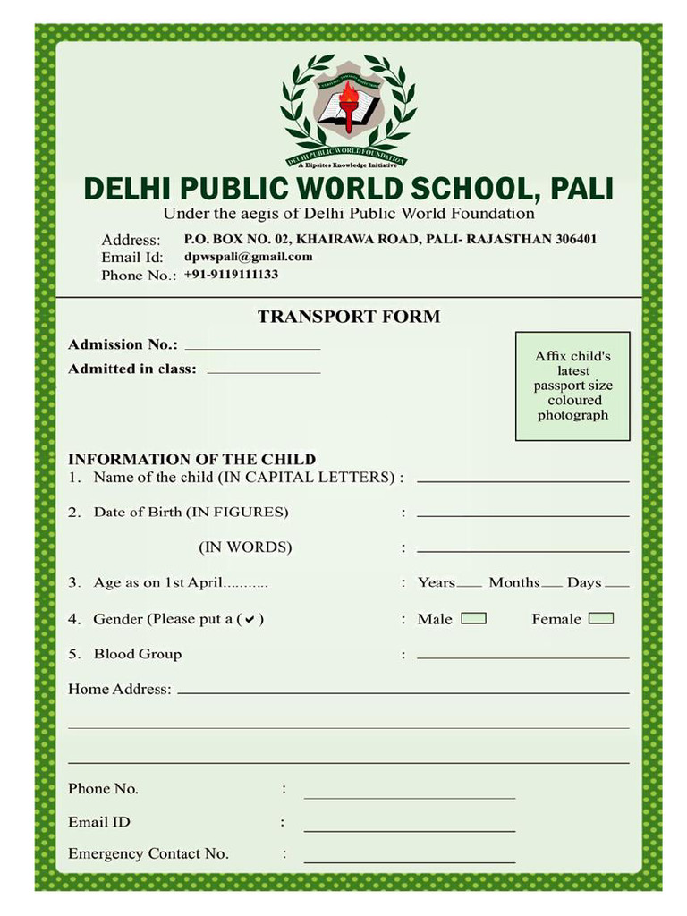 Transport Form | PDF