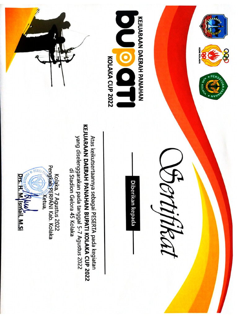 Sertifikat Kejujuran Panahan | PDF