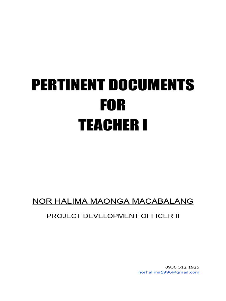 Pertinent Documents | PDF