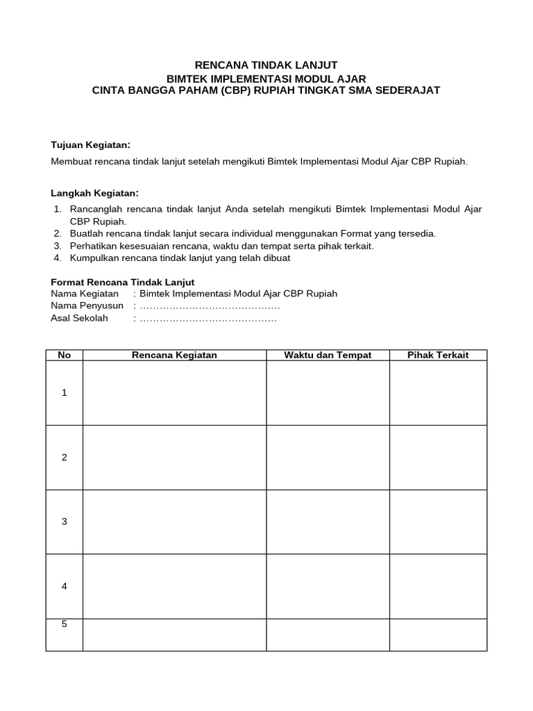 RTL Peserta Bimtek | PDF