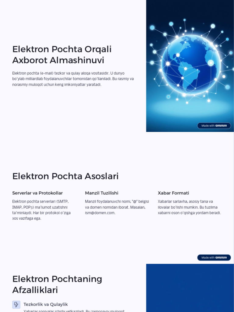 Elektron Pochta Orqali Axborot Almashinuvi | PDF