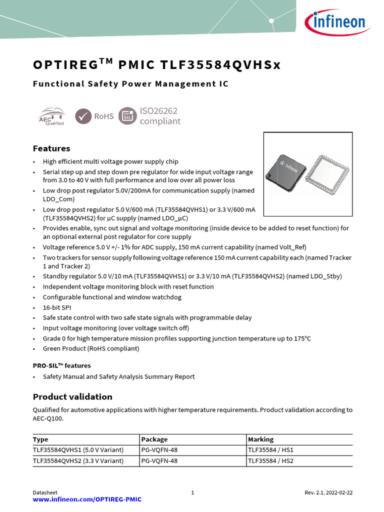 Infineon TLF35584QKVS1 DataSheet v02 - 10 EN | PDF | Input/Output | Electrical Engineering