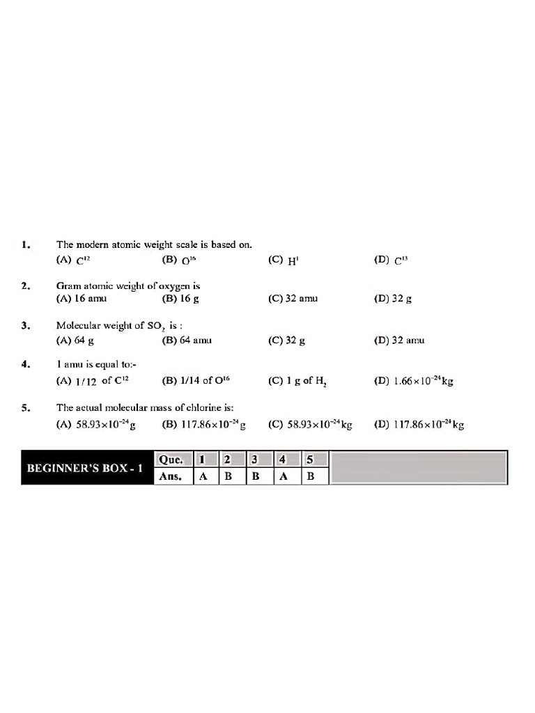 Mole & Stoichiometry Based Questions | PDF