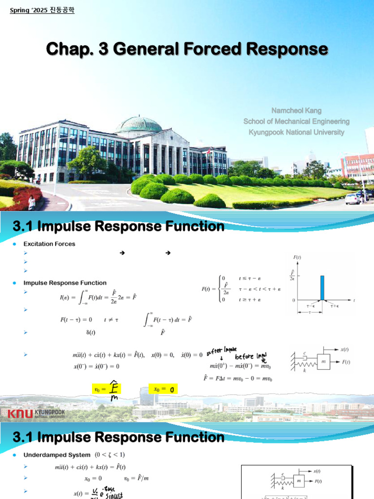 (2025 진동학) Chap 3. General Forced Response | PDF | Spectral Density | Laplace Transform