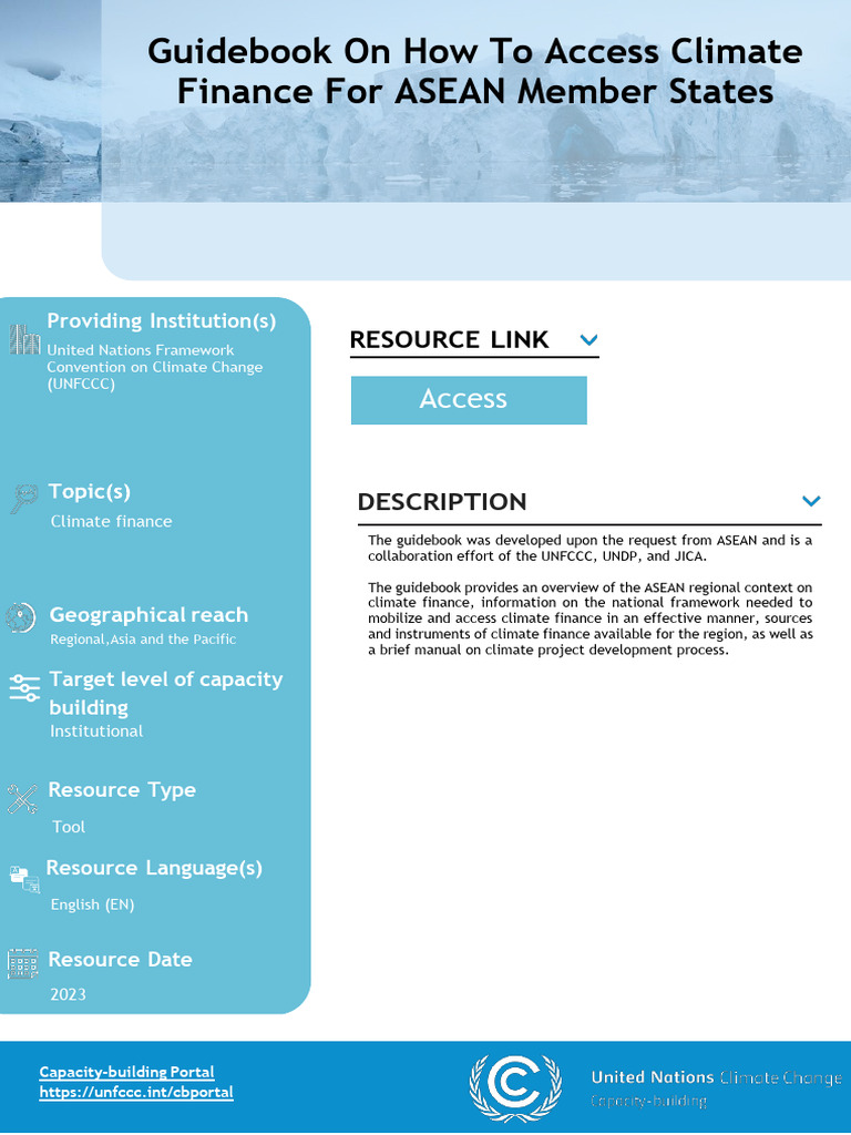 Guidebook On How To Access Climate Finance For ASEAN Member States | PDF