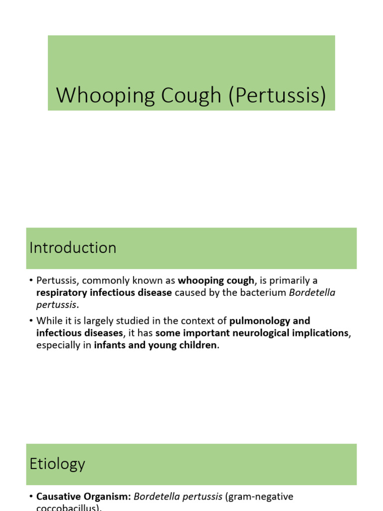 Whooping Cough (Pertussis) | PDF | Medical Specialties | Human Diseases And Disorders