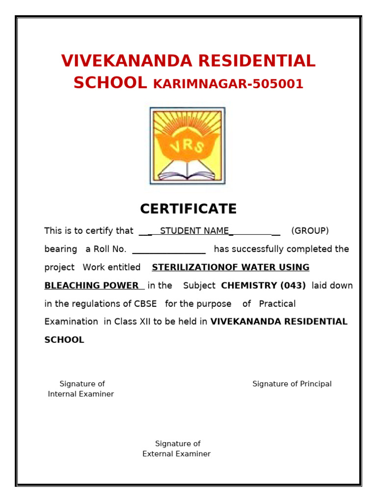 Project Certificate Page | PDF