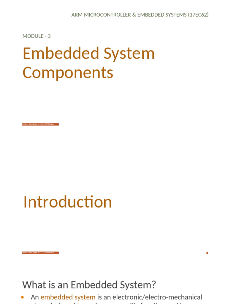 Embedded System Components | PDF | Microcontroller | Embedded System