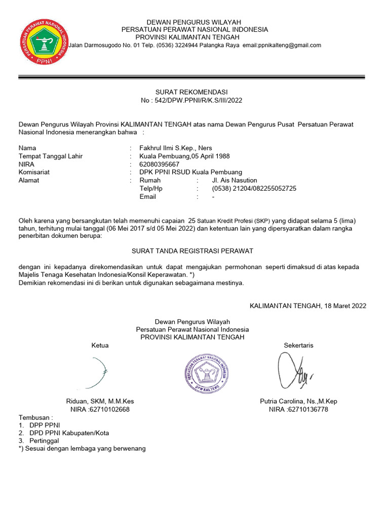 Surat Rekomendasi PKB | PDF