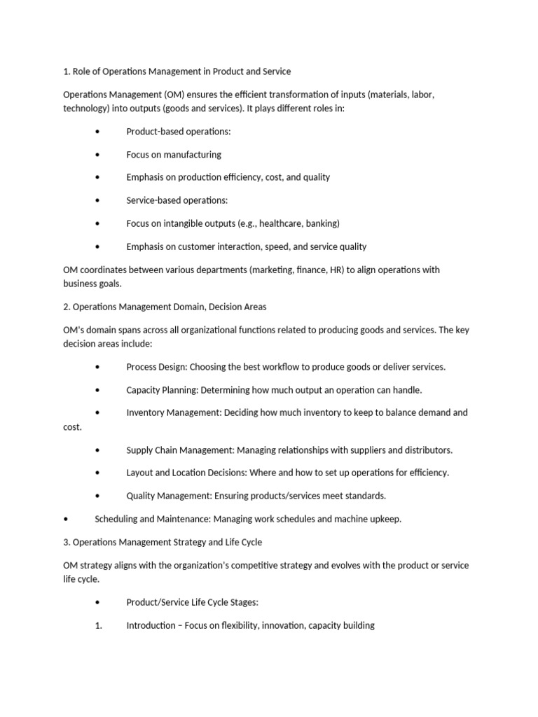 Operations Management Snapshot | PDF | Lean Manufacturing | Operations Management