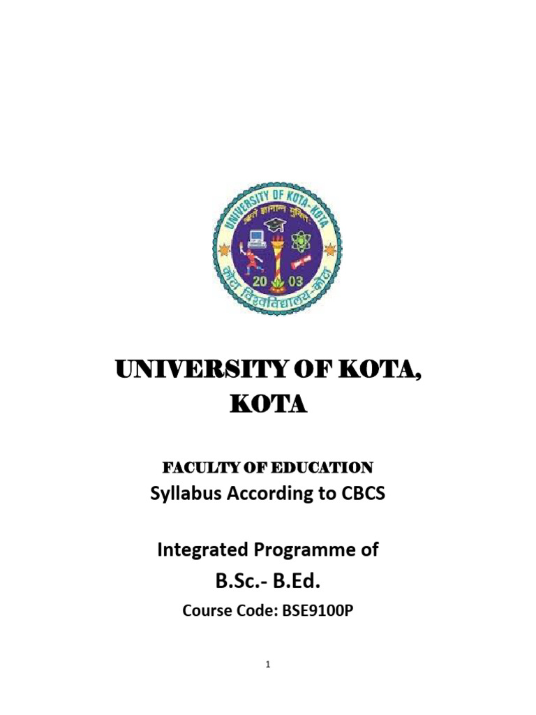 Integrated B.Sc.-B.Ed. Syllabus 2024-25 | PDF | Knowledge | Psychology